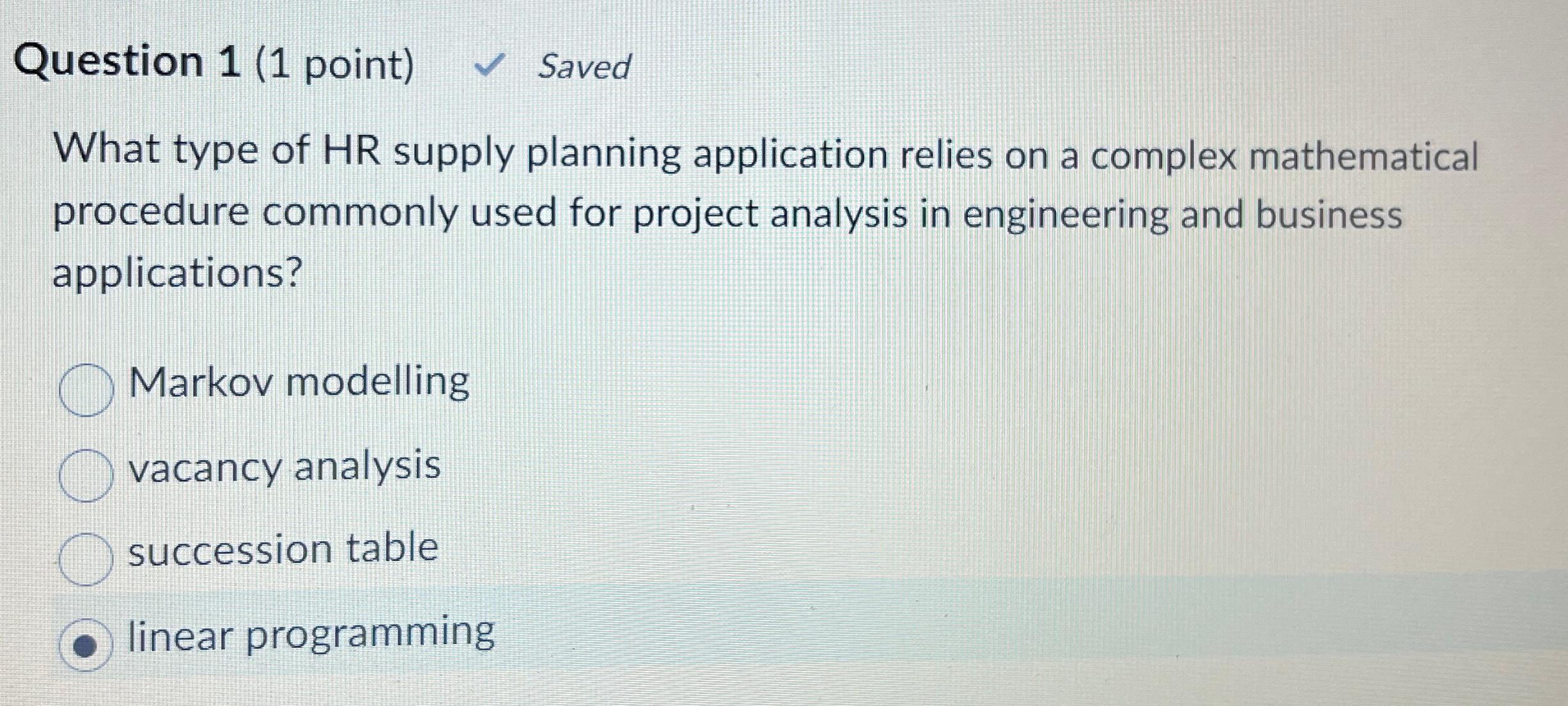 Solved Question 1 (1 point)SavedWhat type of HR supply | Chegg.com Solved Question 1 (1 point)SavedWhat type of HR supply | Chegg.com