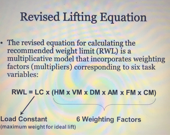 Solved 1) Calculate the RWL and LI at the destination of the | Chegg.com