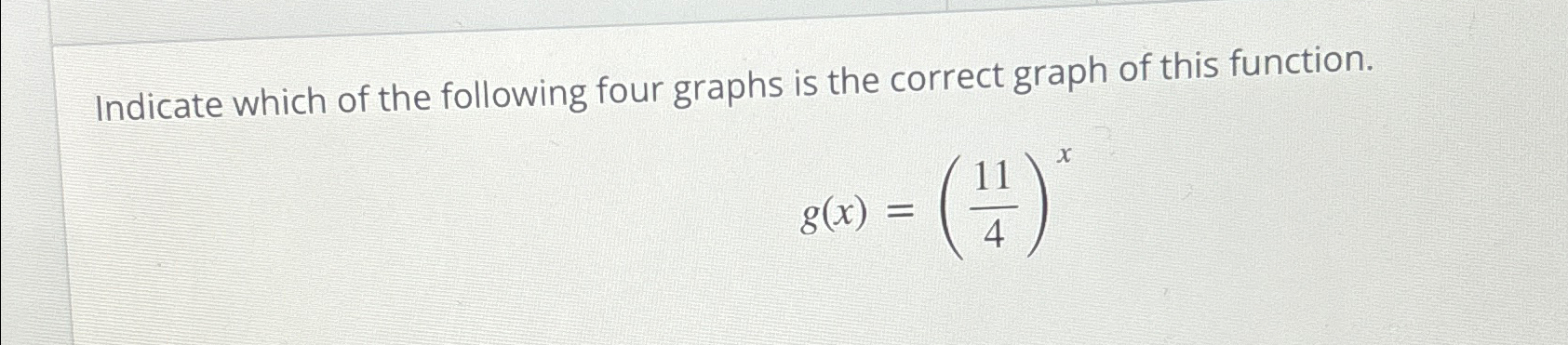 Solved Indicate which of the following four graphs is the | Chegg.com