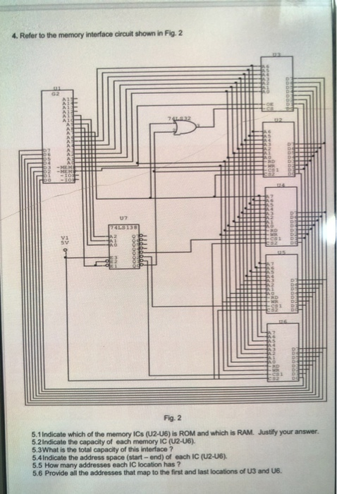 Solved 4. Refer to the memory interface circuit shown in | Chegg.com