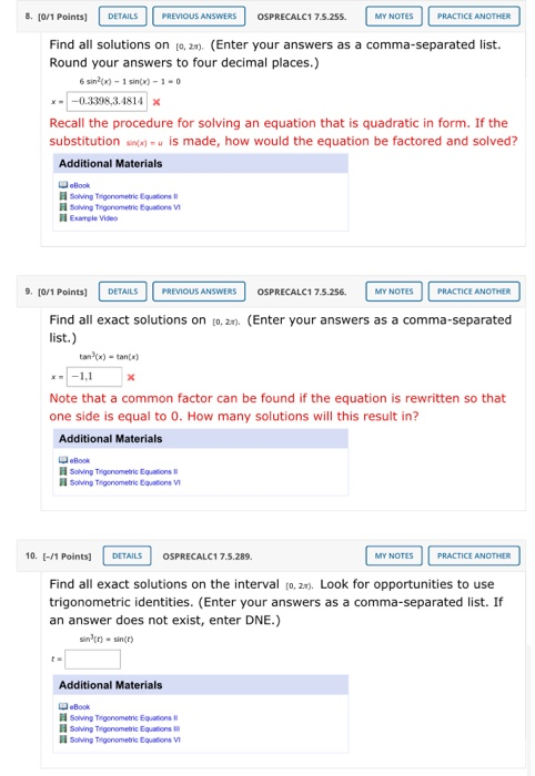 Solved 8. (0/1 Points) DETAILS PREVIOUS ANSWERS OSPRECALC1 | Chegg.com