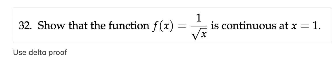 Solved Show that the function f(x)=1x2 is ﻿continuous | Chegg.com