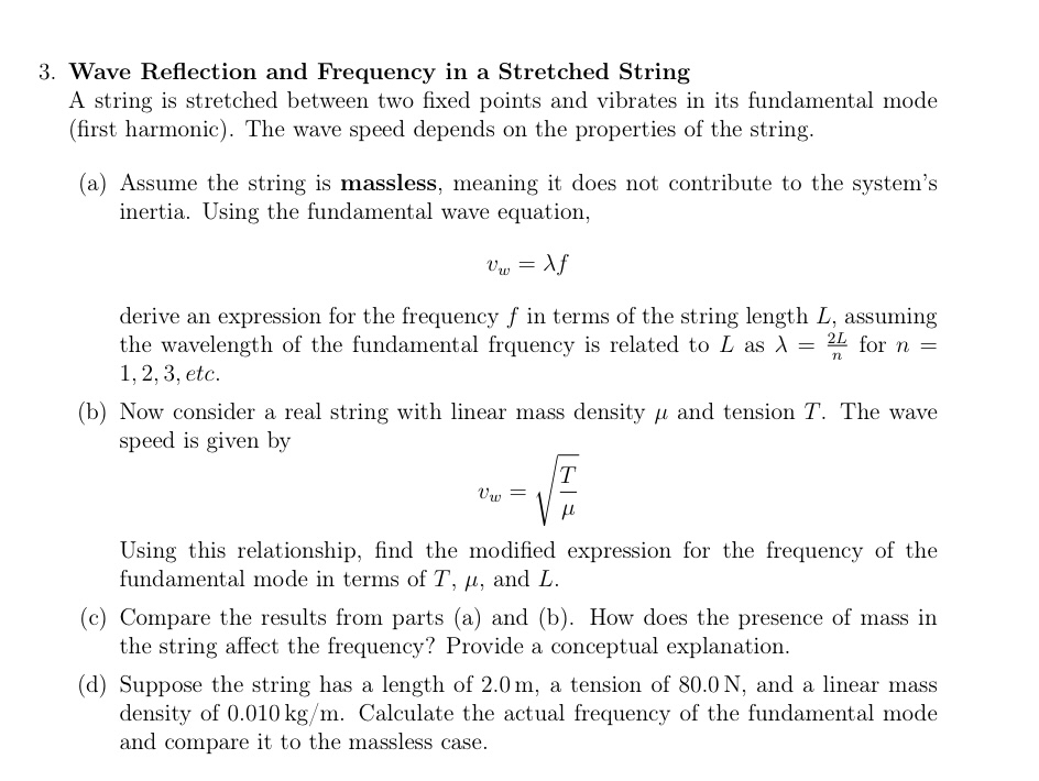 Solved Wave Reflection and Frequency in a Stretched StringA | Chegg.com