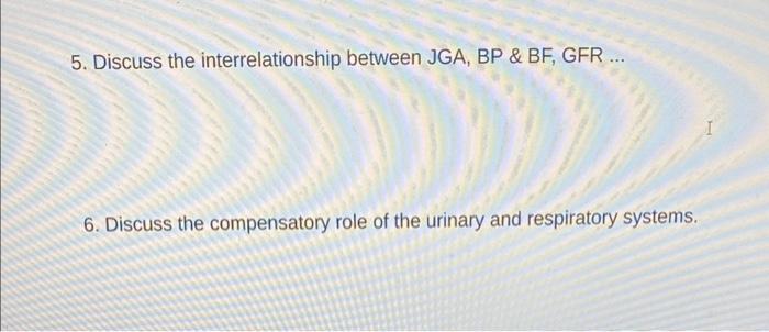 Solved 5. Discuss the interrelationship between JGA, BP \& | Chegg.com
