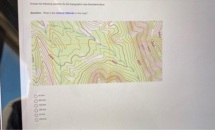 Solved Answer the following question for the topographic map | Chegg.com