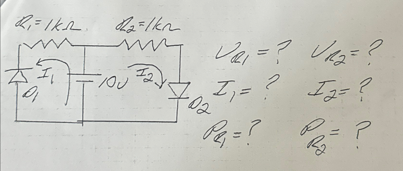 Solved Find VR1, ﻿VR2, ﻿I1, ﻿I2, ﻿PR1, ﻿PR2 | Chegg.com