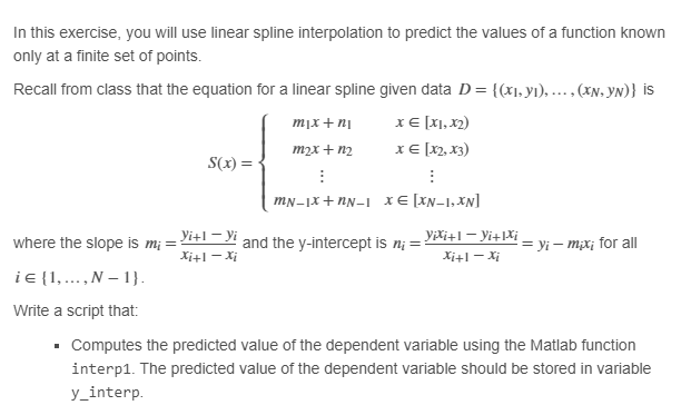 Solved In ﻿this exercise, you will use linear spline | Chegg.com