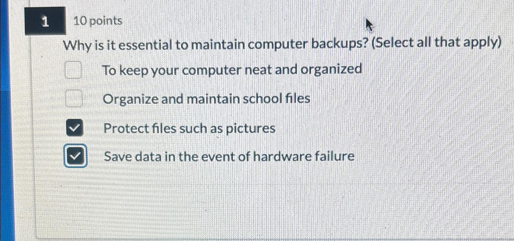 Solved 110 ﻿pointsWhy is it essential to maintain computer | Chegg.com