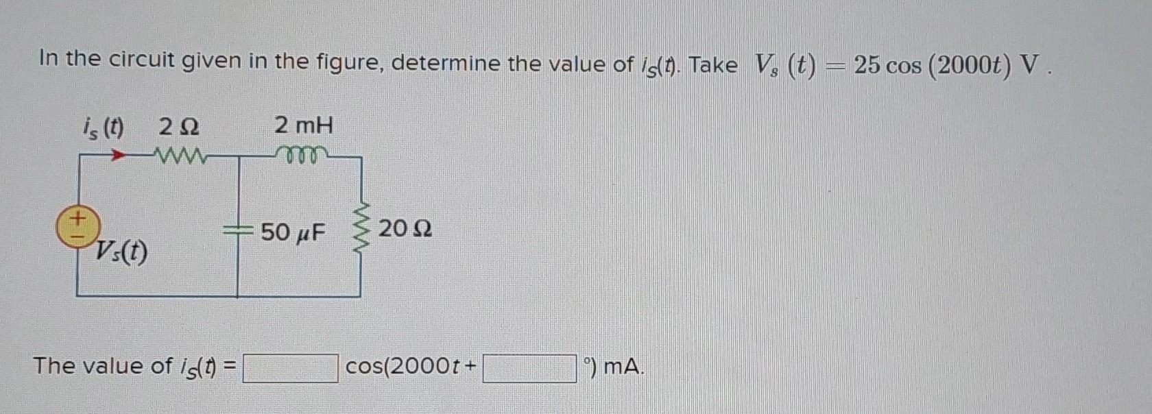 Solved In the circuit given in the figure, determine the | Chegg.com