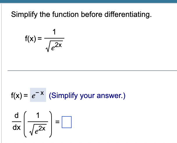Solved Simplify the function before | Chegg.com