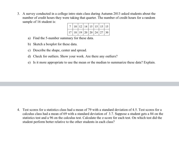 Solved 3. A survey conducted in a college intro stats class | Chegg.com