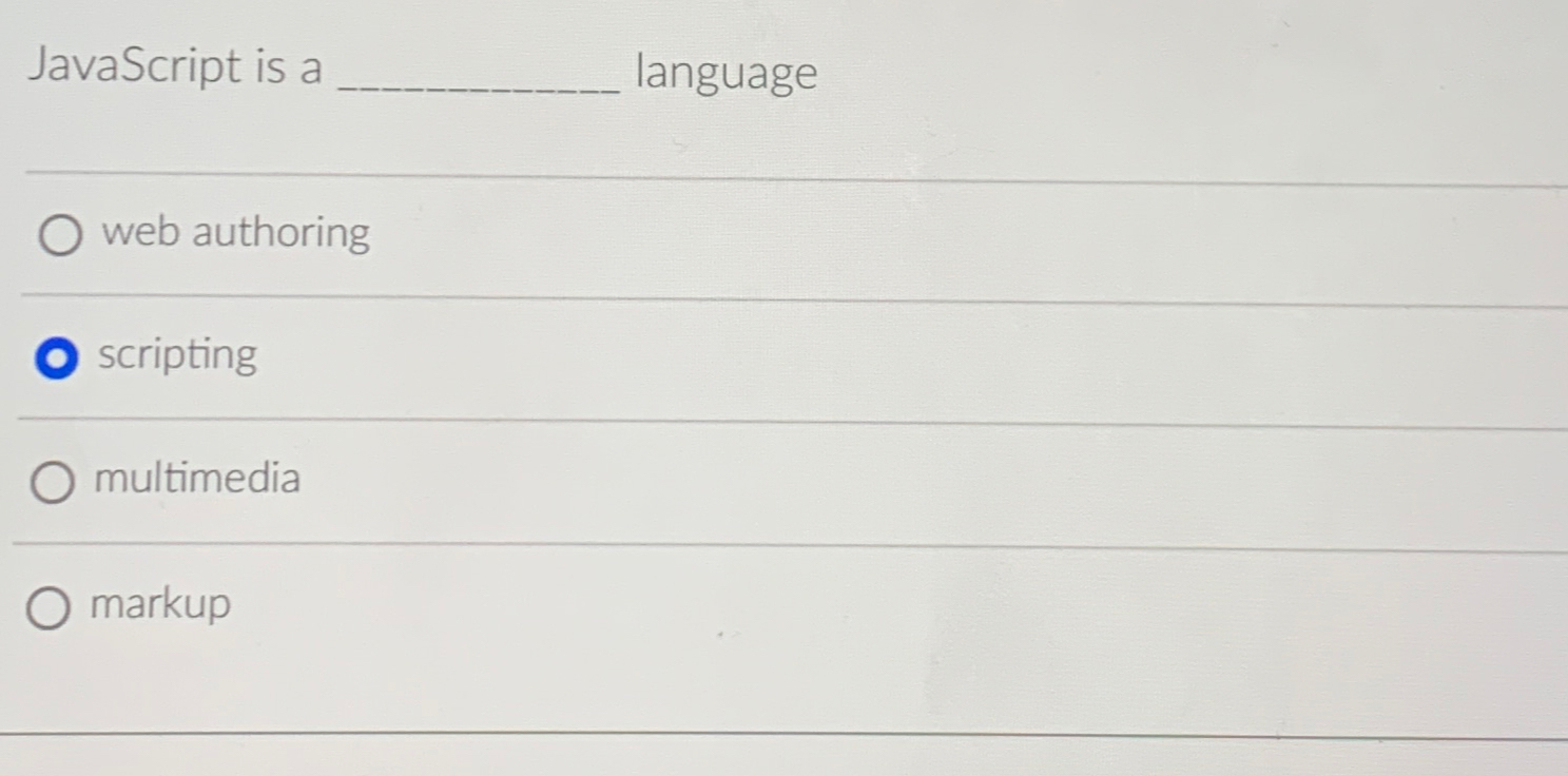 Solved JavaScript is a languageweb | Chegg.com