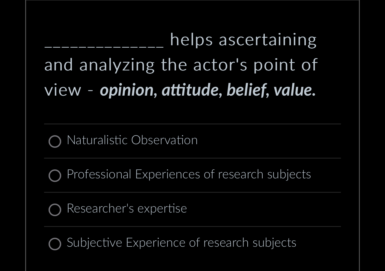 Solved helps ascertaining and analyzing the actor's point of | Chegg.com