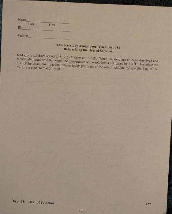 Solved Name Last First ID Section Advance Study Assignment - | Chegg.com