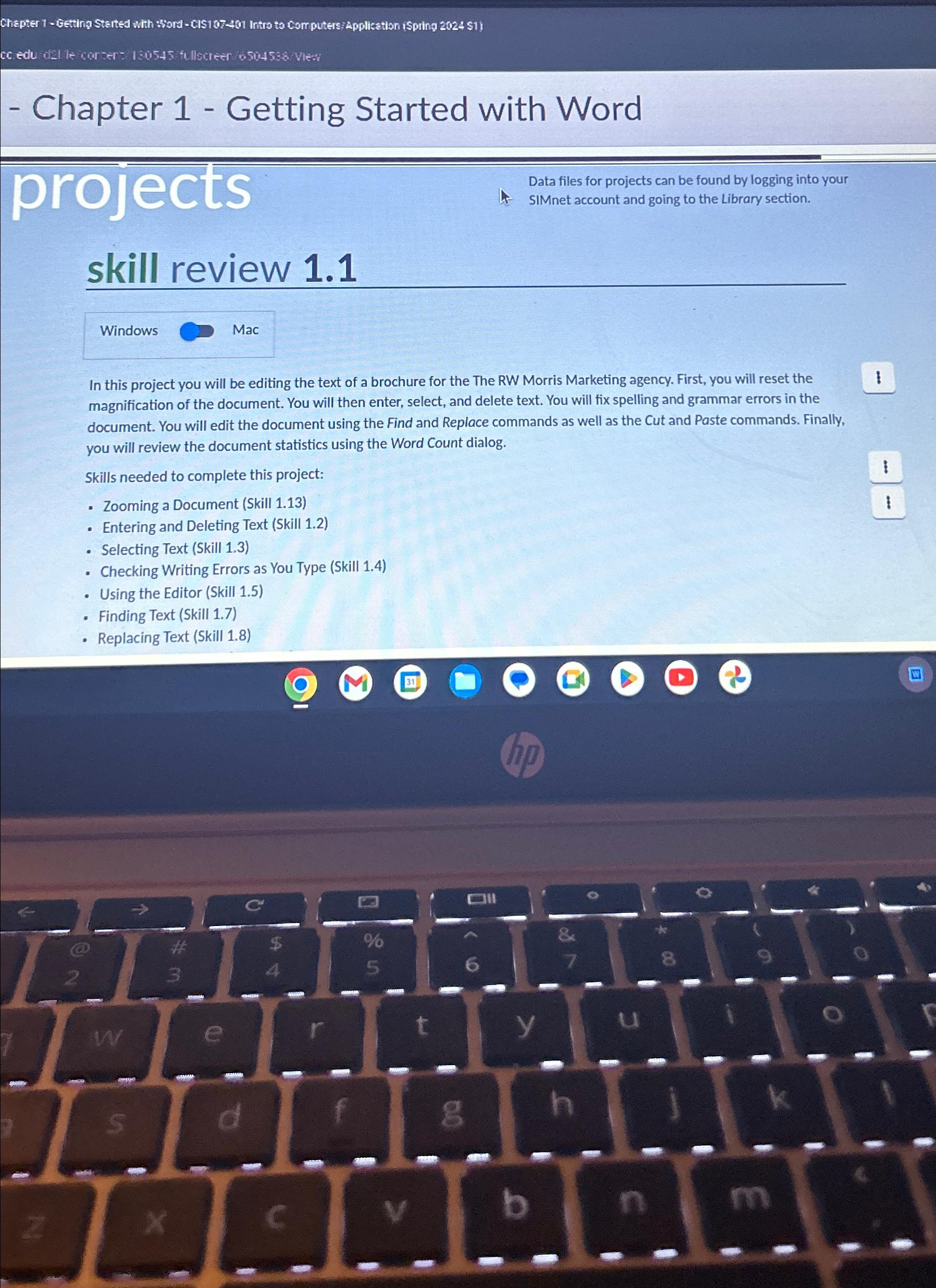 Solved Chapter 1 - ﻿Getting Started with WordprojectsData | Chegg.com