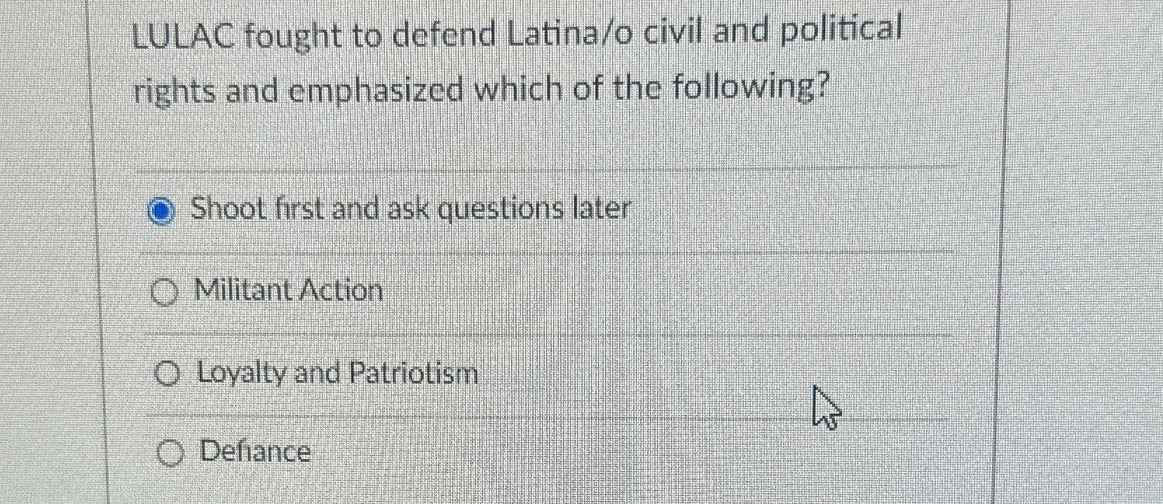 Solved LULAC fought to defend Latina/o civil and political | Chegg.com