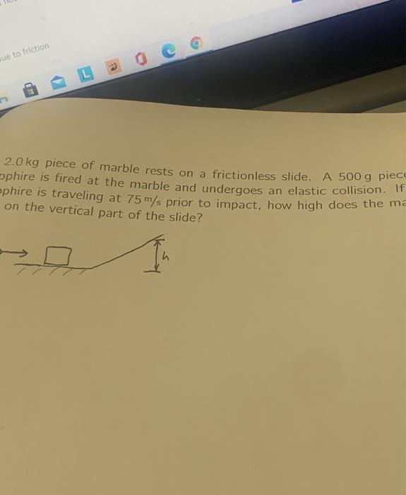 Solved be to friction 2.0 kg piece of marble rests on a | Chegg.com