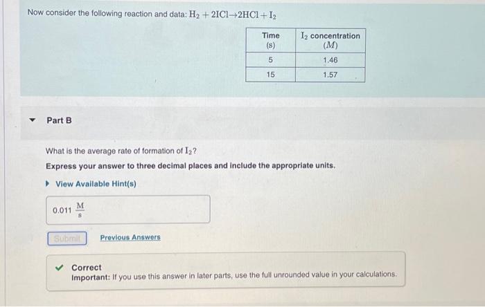 Solved w consider the following reaction and data: | Chegg.com