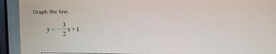 Solved Graph the line.y=-32x+1 | Chegg.com