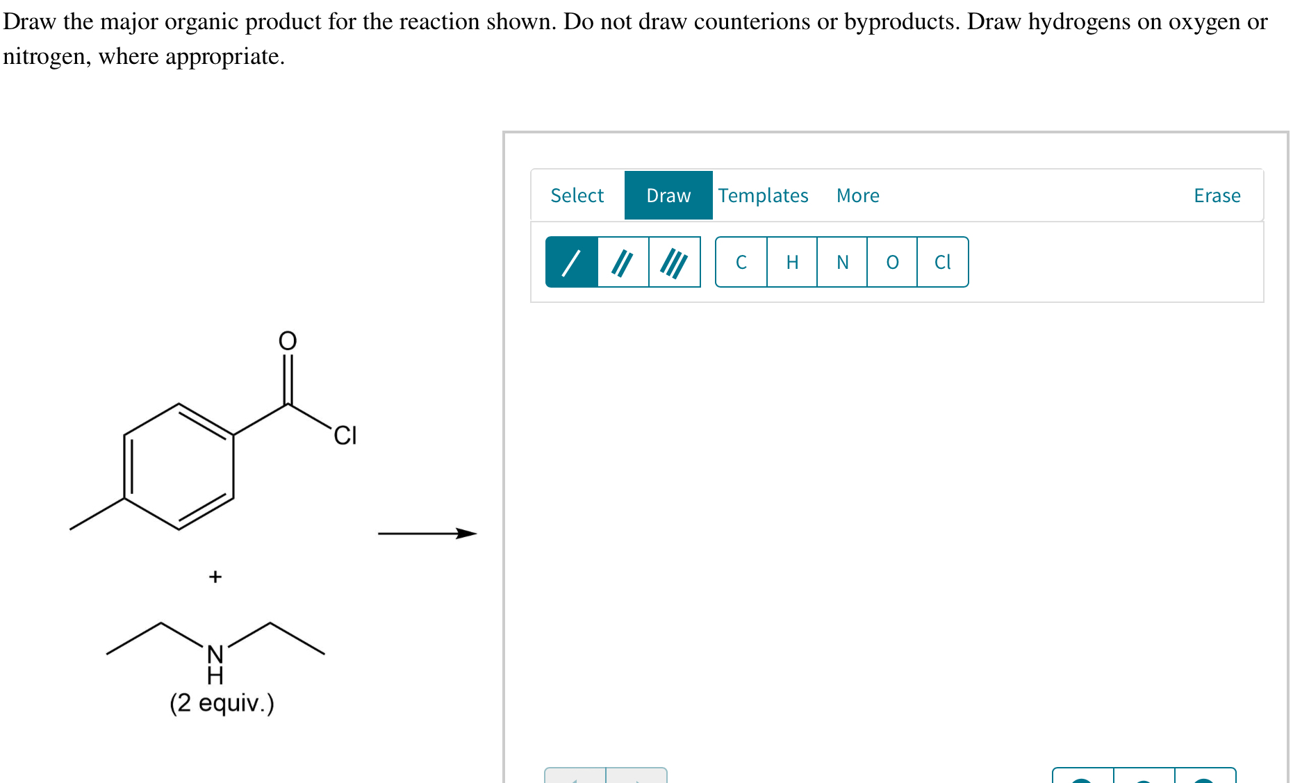 Solved Draw the major organic product for the reaction | Chegg.com