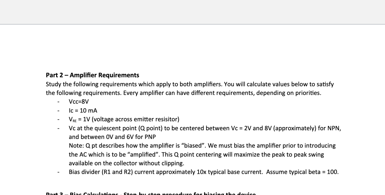Solved Part 3 - ﻿Bias Calculations - ﻿Step-by-step procedure | Chegg.com
