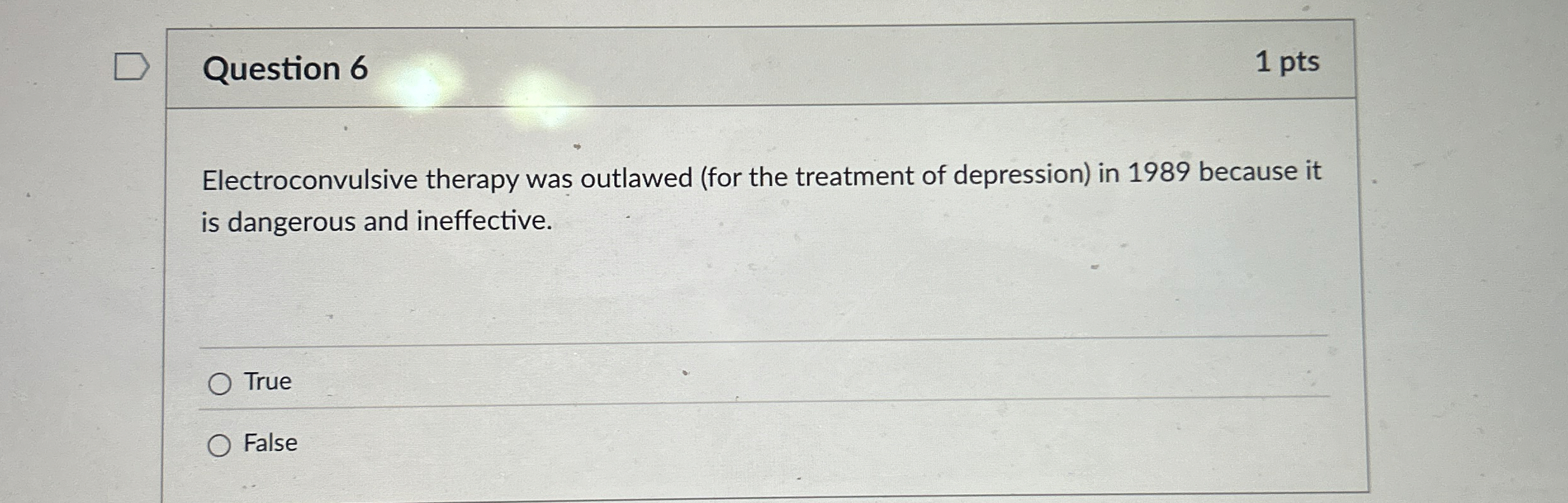 Solved Question 61 ﻿ptsElectroconvulsive therapy was | Chegg.com