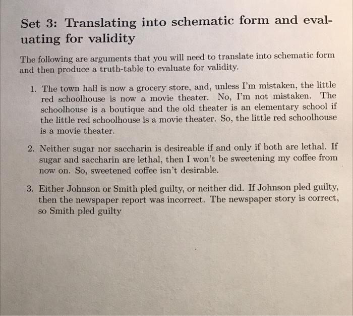 Set 3: Translating into schematic form and eval- | Chegg.com