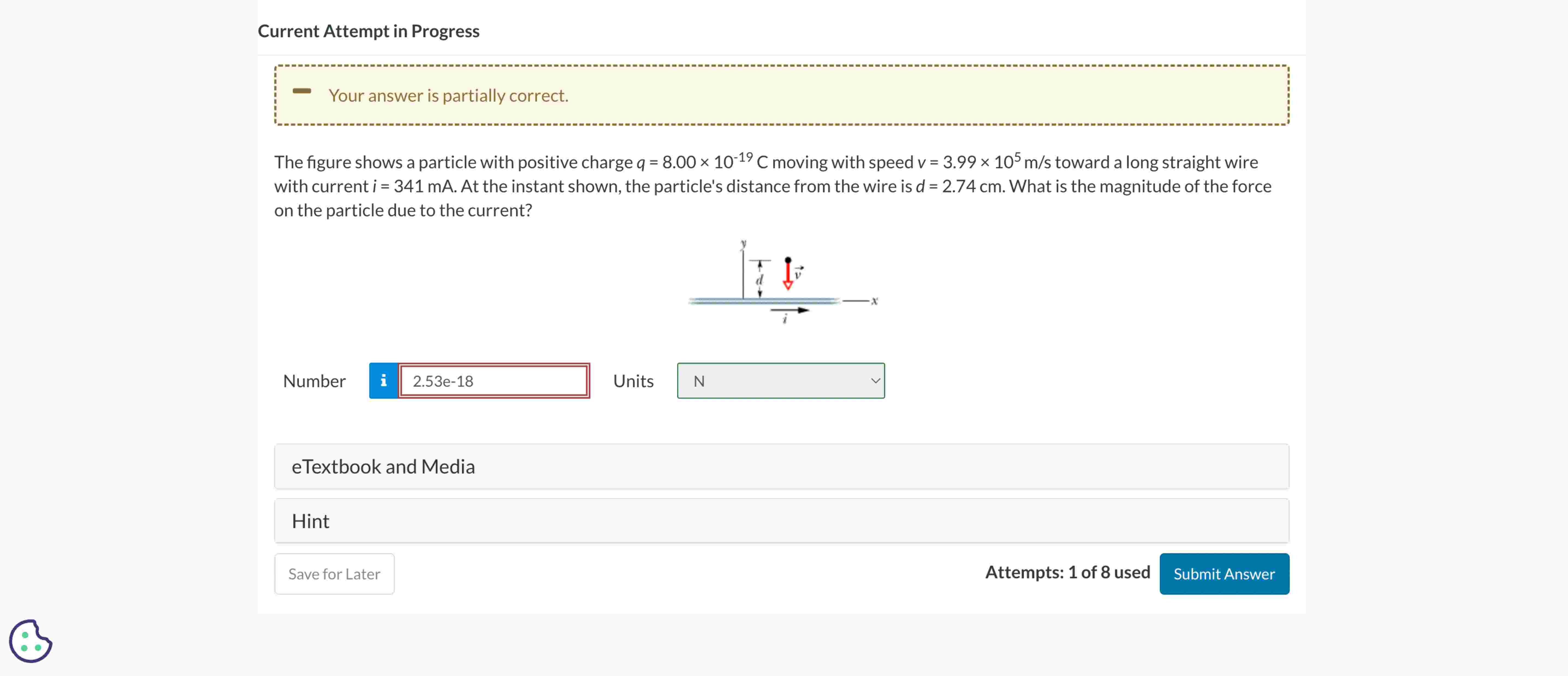 Solved Your answer is partially correct. The figure shows a | Chegg.com