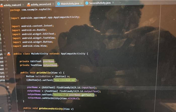 Solved Second Activityjava MainActivity java activity | Chegg.com