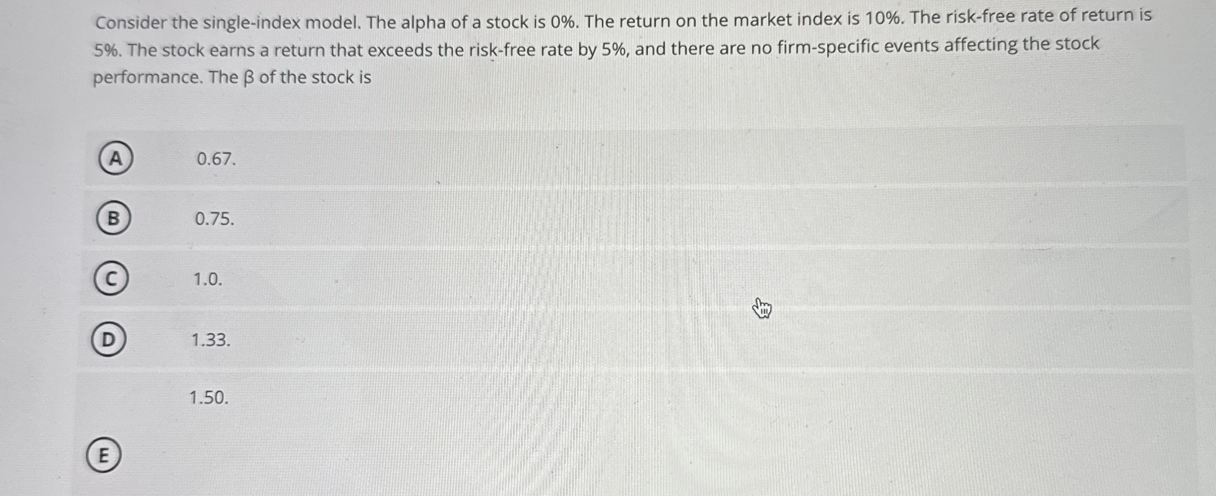 Consider the single-index model. The alpha of a stock | Chegg.com