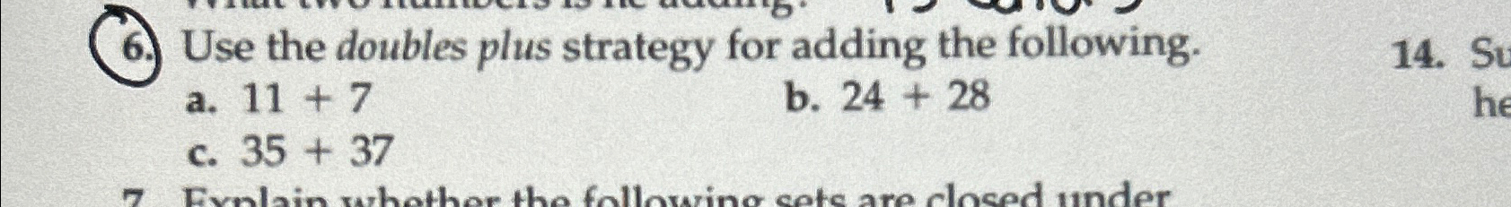 Solved Use the doubles plus strategy for adding the | Chegg.com
