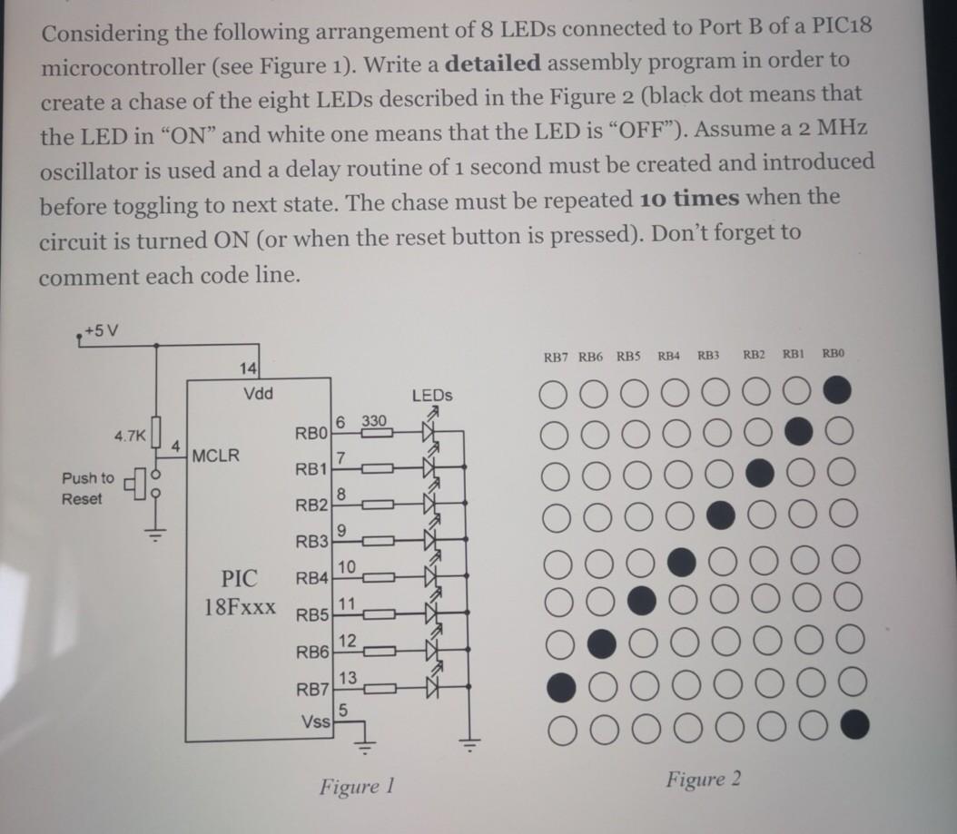 Solved Considering the following arrangement of 8 LEDs | Chegg.com
