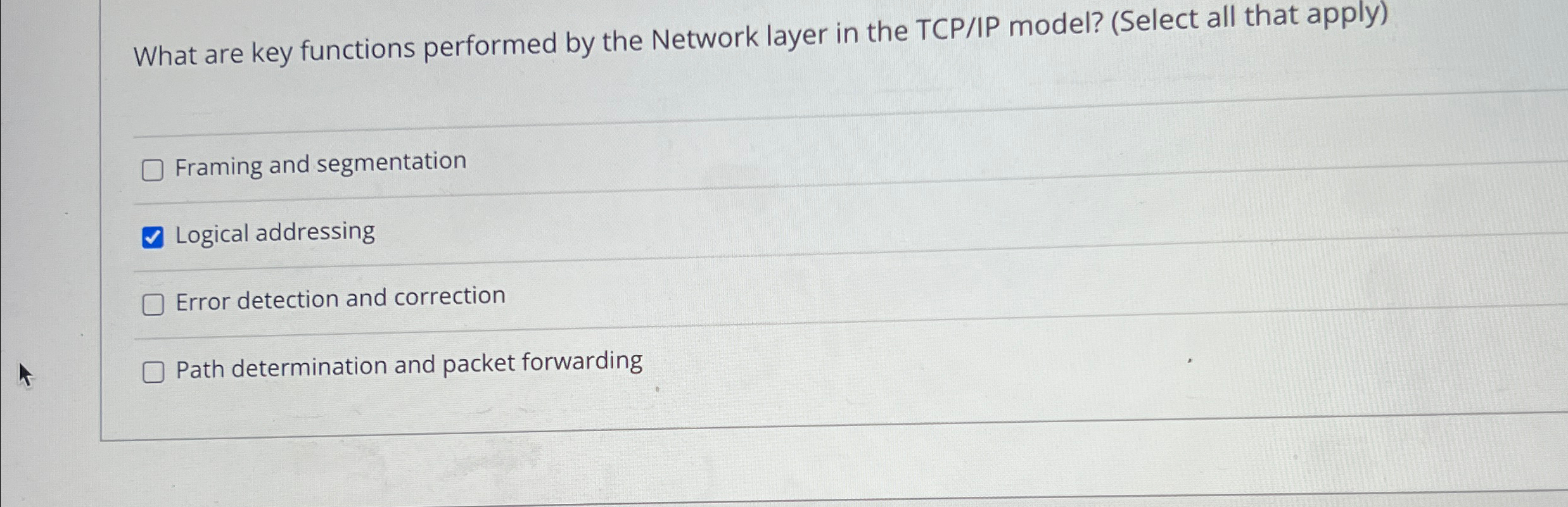 Solved What are key functions performed by the Network layer | Chegg.com