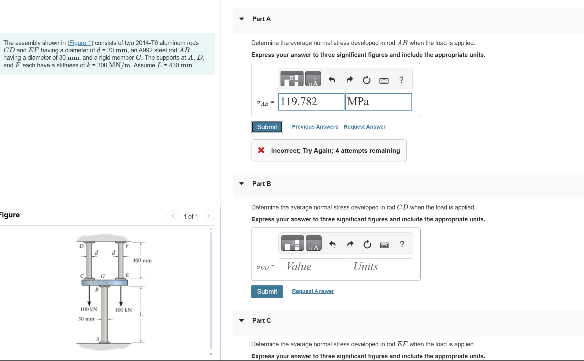 Solved Part AThe assembly shown in (Figure 1) ﻿consists of | Chegg.com