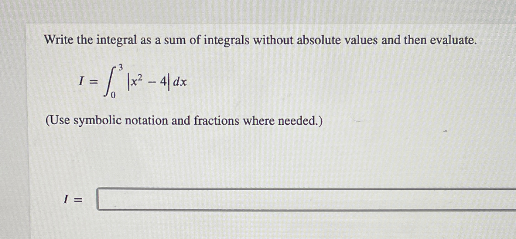 Write the integral as a sum of integrals without | Chegg.com