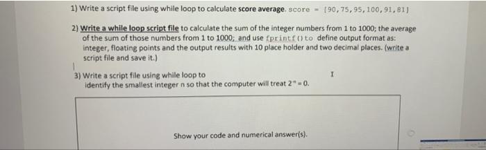 Solved 1 Write A Script File Using While Loop To Calculate 8039