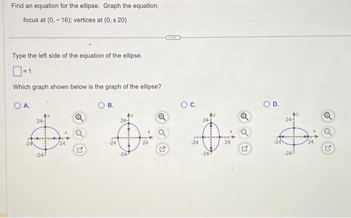 Solved Find an equation for the ellipse. Graph the equation. | Chegg.com