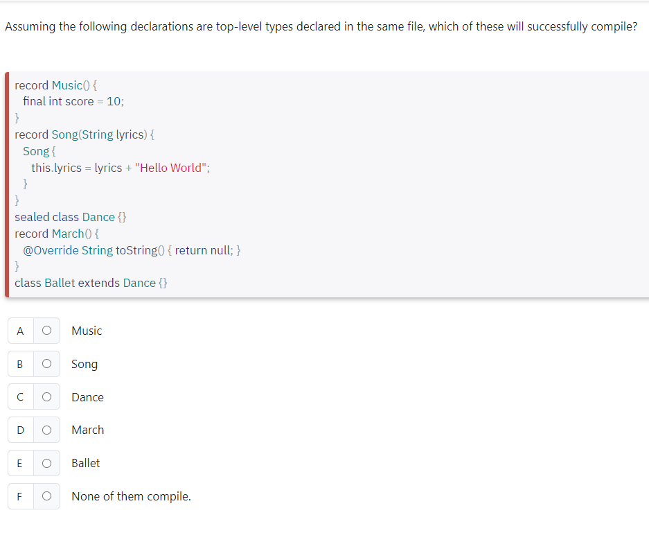 Solved Assuming the following declarations are top-level | Chegg.com
