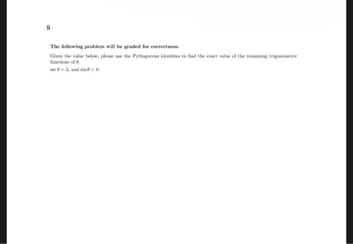 Solved The following problem will be graded for correctness. | Chegg.com