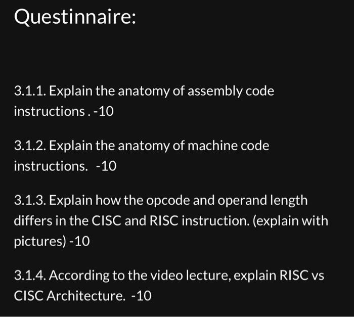 Solved 3.1.1. Explain the anatomy of assembly code | Chegg.com
