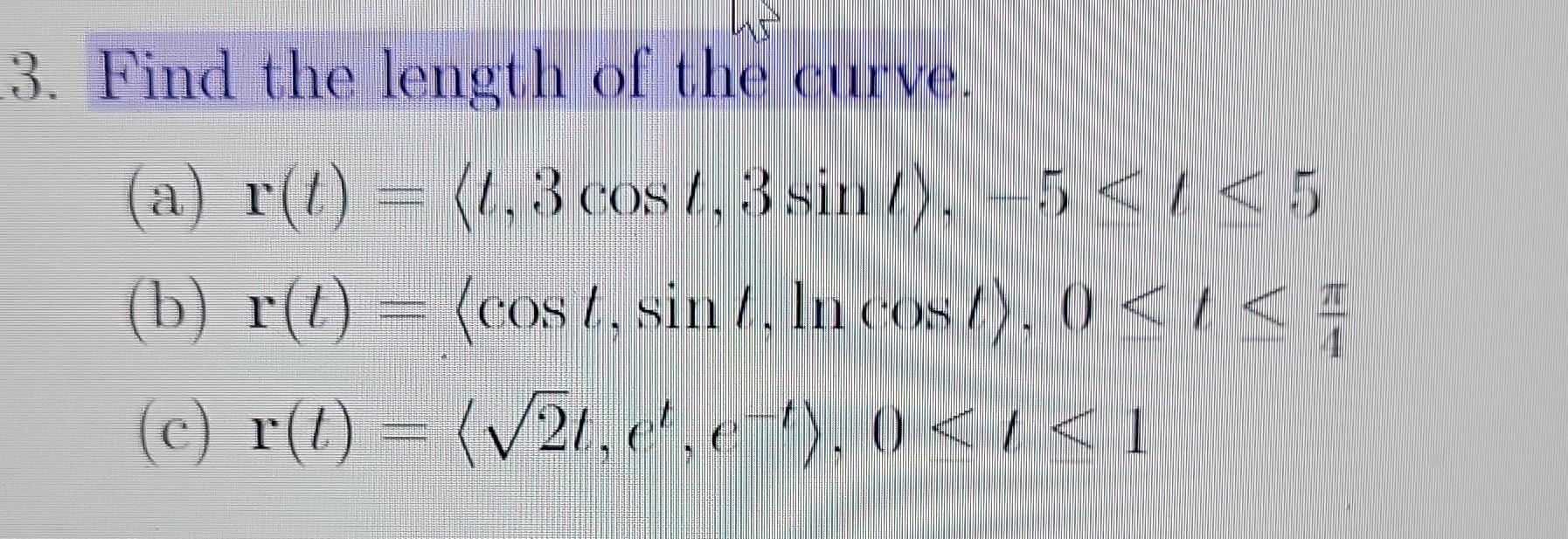 Solved Find the length of the curve. (a) | Chegg.com