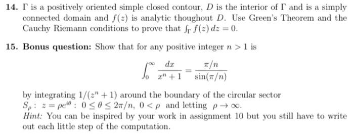 Solved 14. I is a positively oriented simple closed contour, | Chegg.com