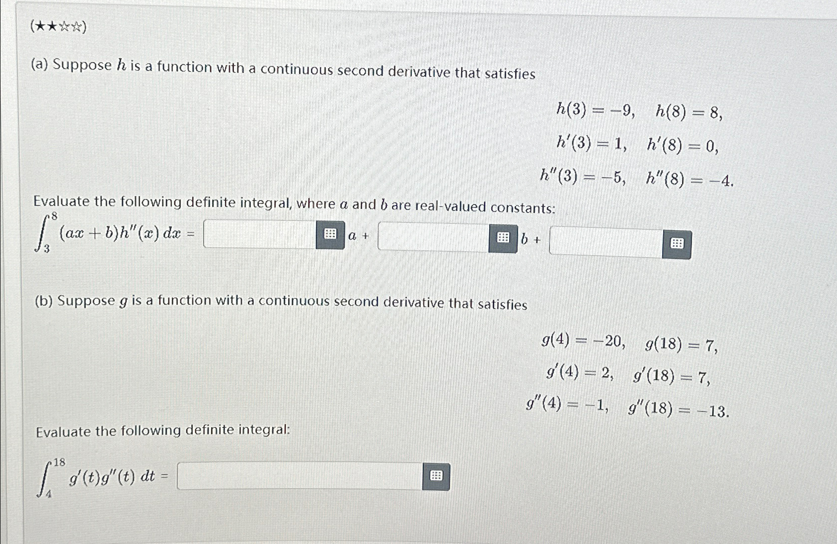 Solved (a) ﻿Suppose h ﻿is a function with a continuous | Chegg.com