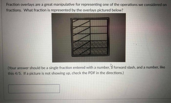 Solved Fraction overlays are a great manipulative for | Chegg.com