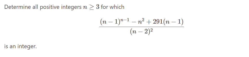 Solved Determine all positive integers n≥3 ﻿for | Chegg.com