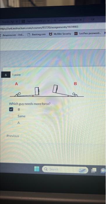 Solved Which guy needs more force? B Same A Which guy needs | Chegg.com