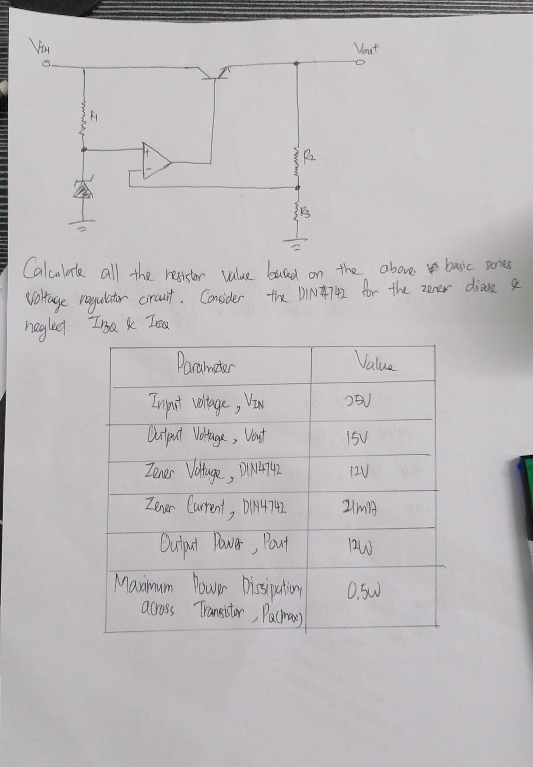 Solved Calculate all the resistor value bured on the above | Chegg.com