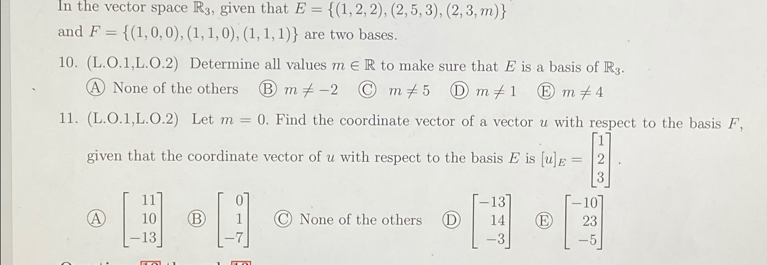 In the vector space R3, ﻿given that | Chegg.com