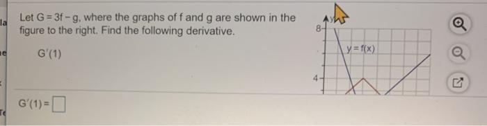 Solved la Let G = 3f-9, where the graphs off and g are shown | Chegg.com