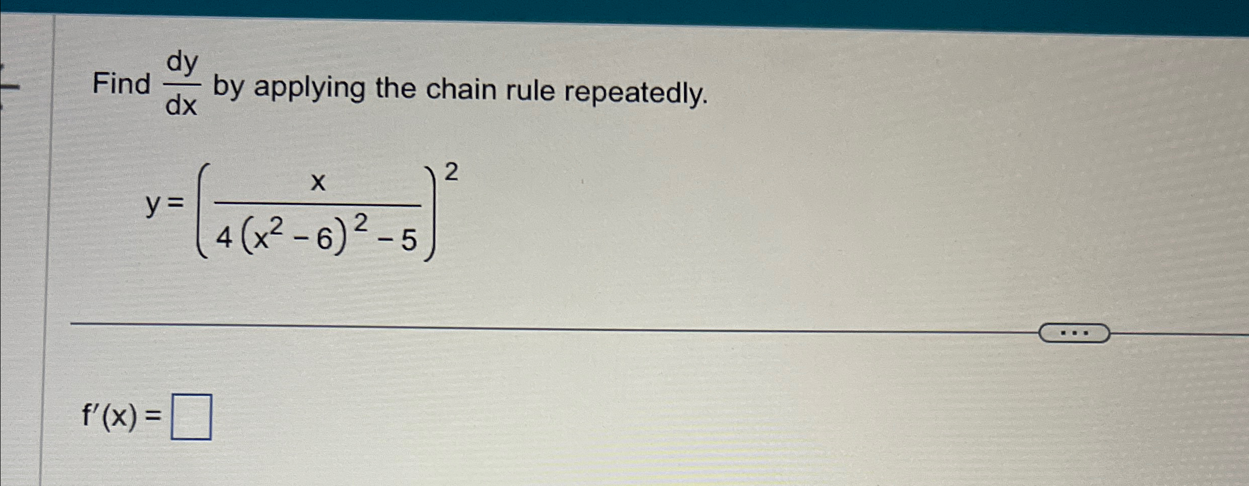Solved Find dydx ﻿by applying the chain rule | Chegg.com